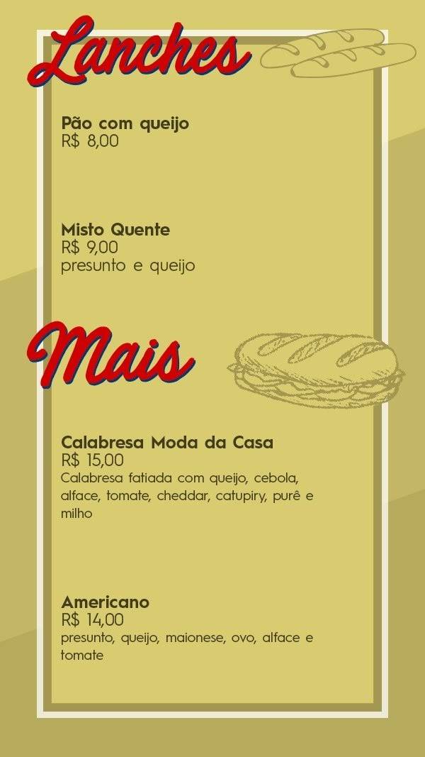 Menu em Café América, Mauá