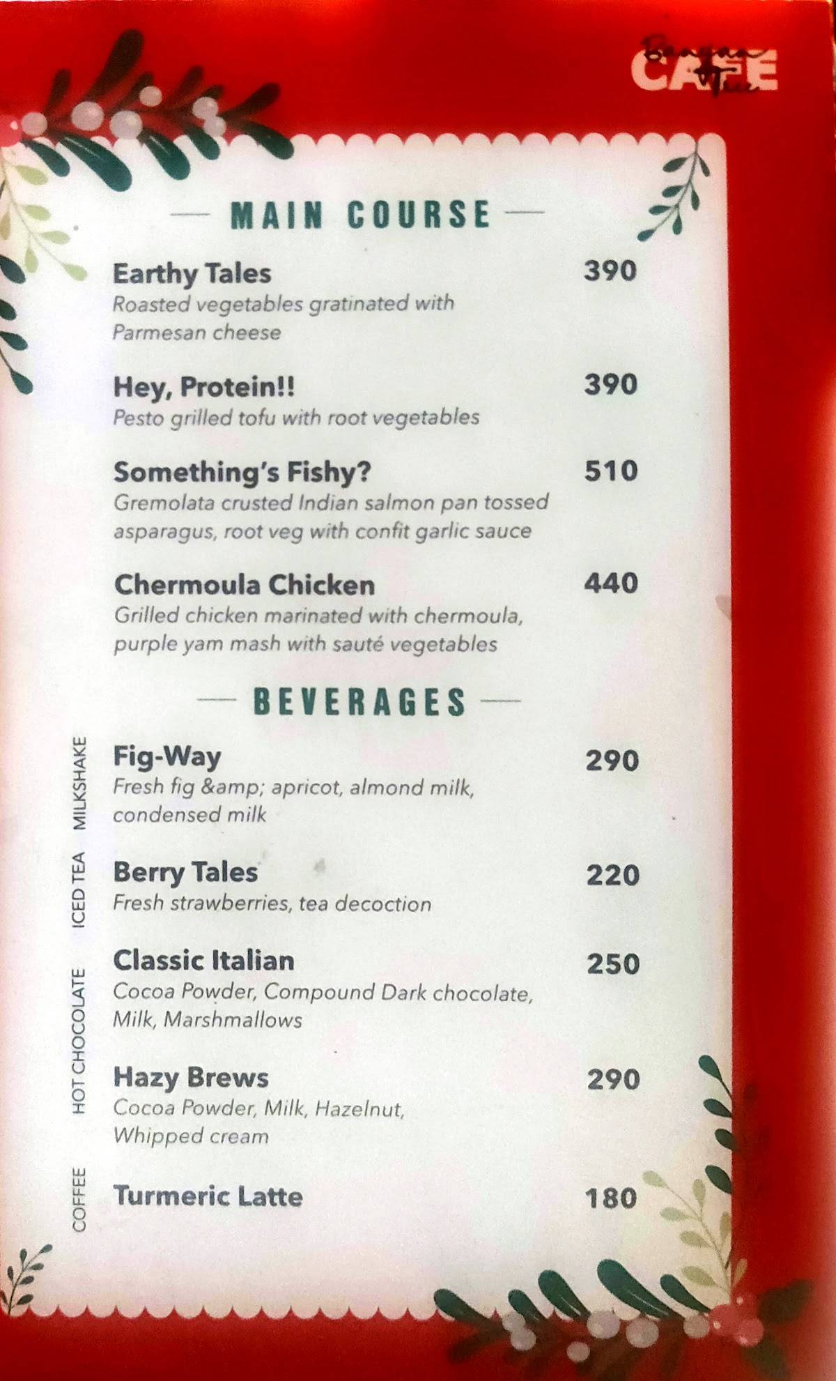 Menu at Banyan Tree Cafe, Mumbai