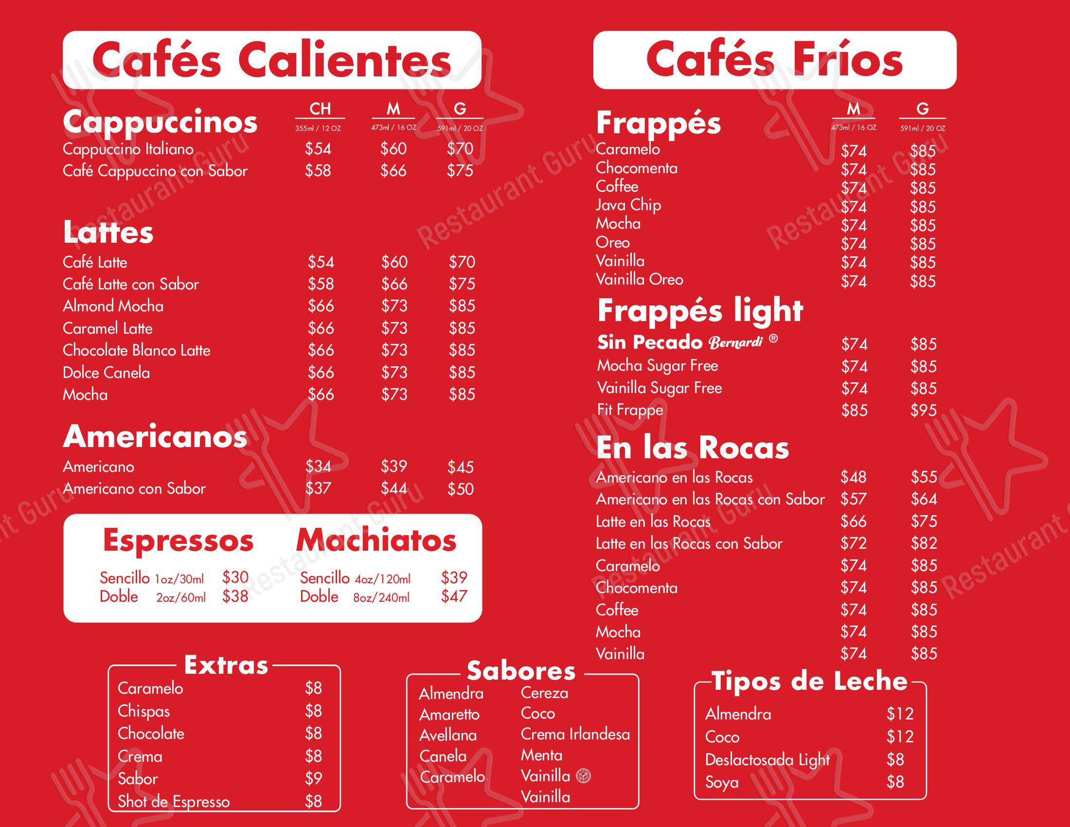 Carta de Bernardi Café, Chihuahua, Blv. Antonio Ortíz Mena 3200