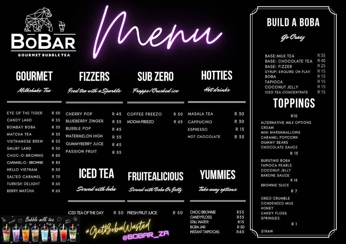 Speisekarte von StarBuds -Florida Road cafe, Durban