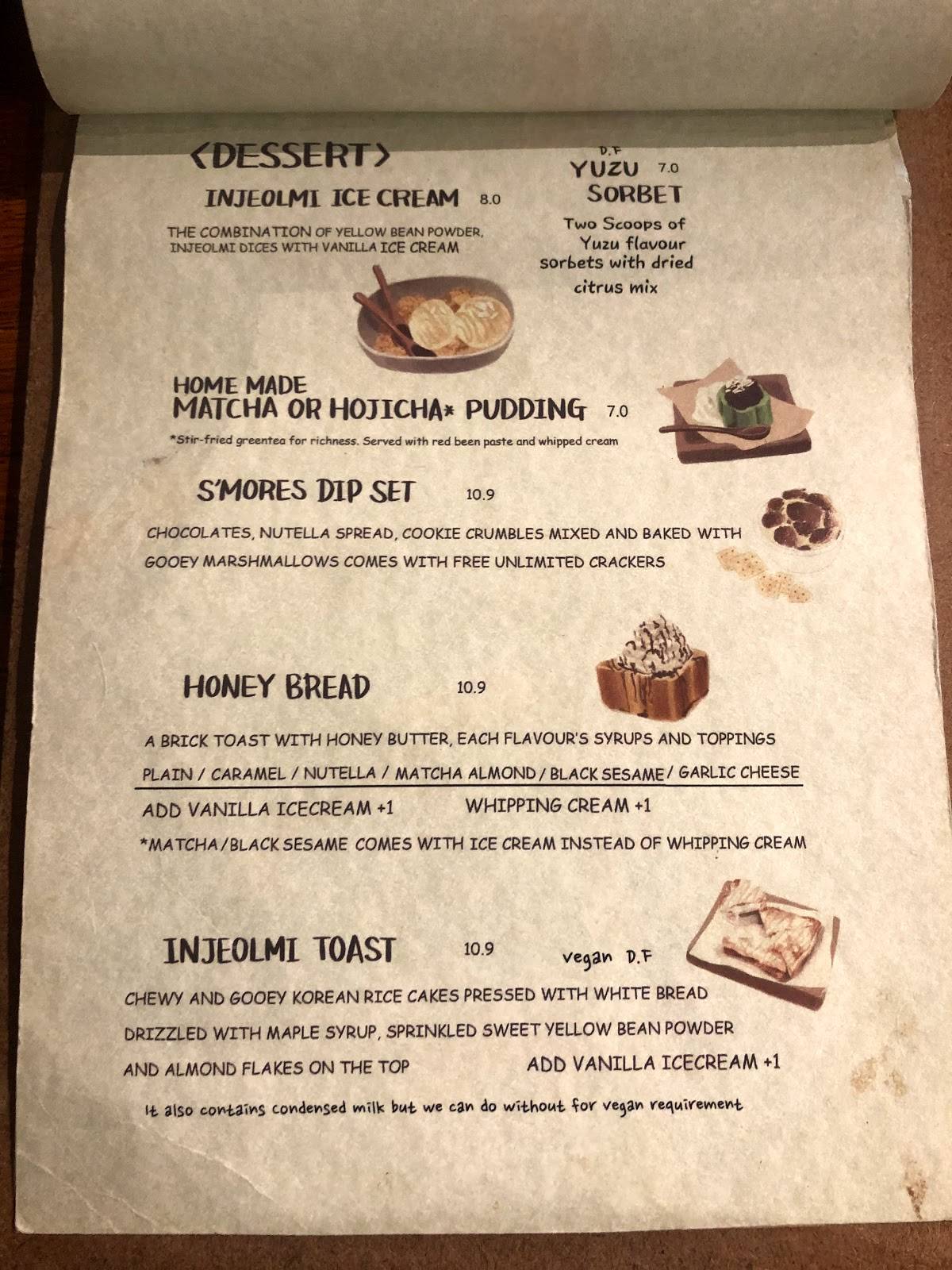 Menu at Brown Spoon Victoria Park cafe, Victoria Park