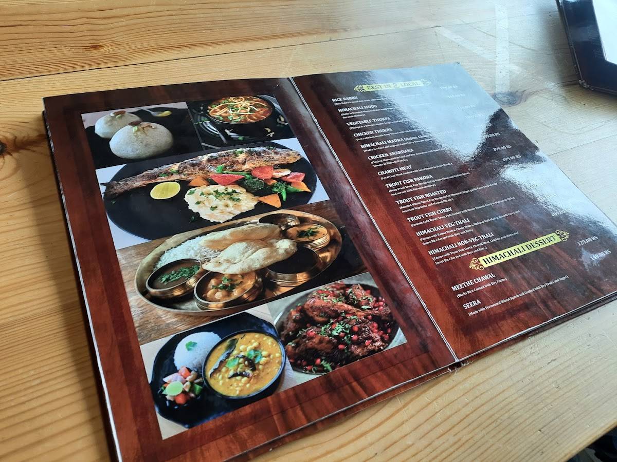 Menu at Cafe Buransh Bir Billing, Bir