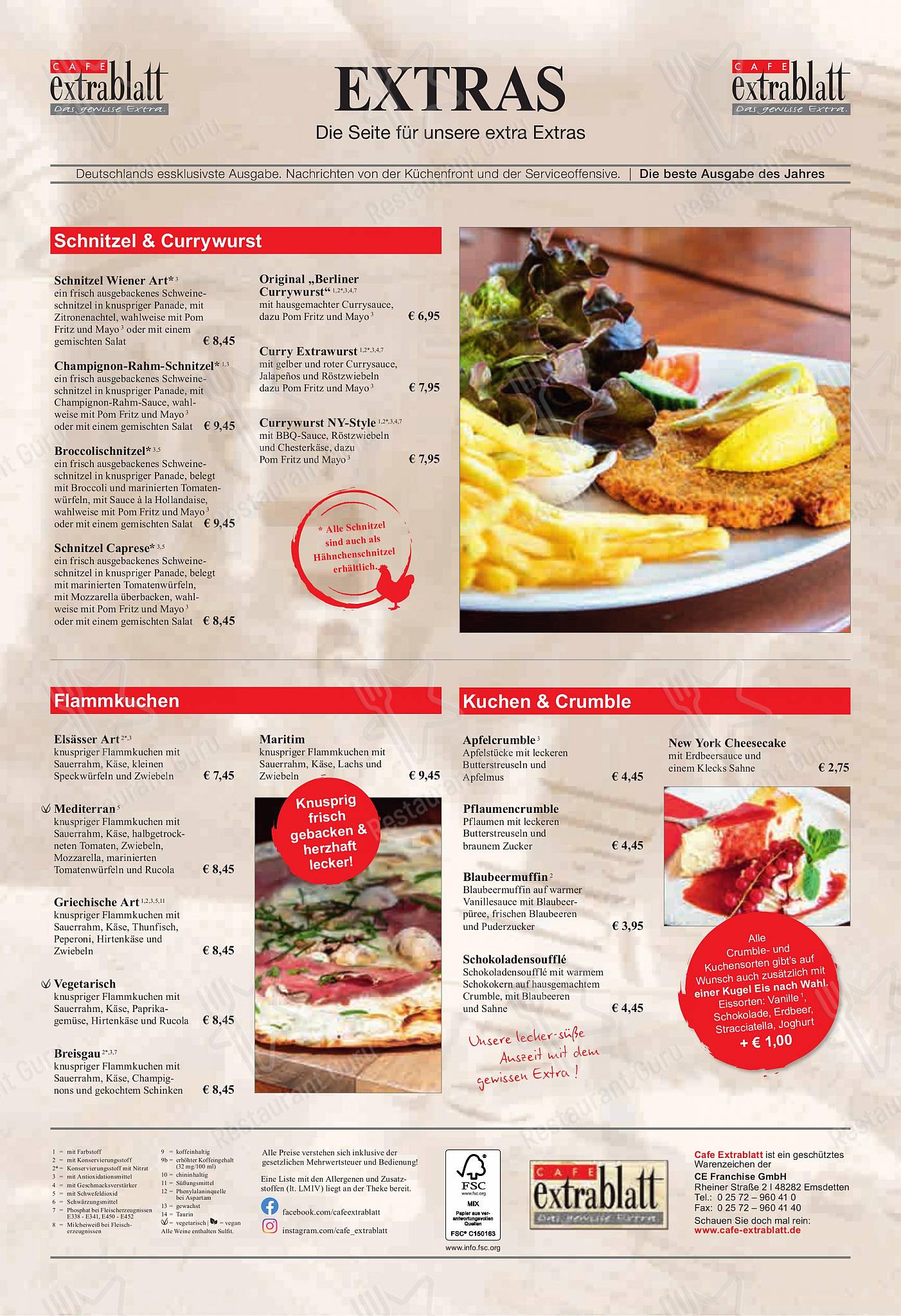 Cafe Extrablatt Aus Flensburg Speisekarte – PING