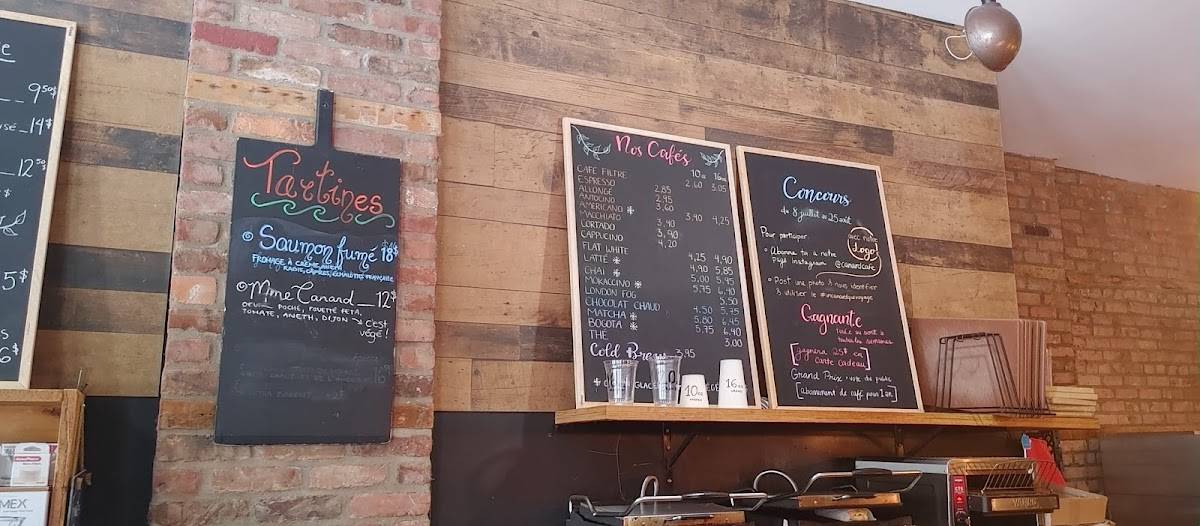 Carta de Canard Café, Montréal, Ontario St E