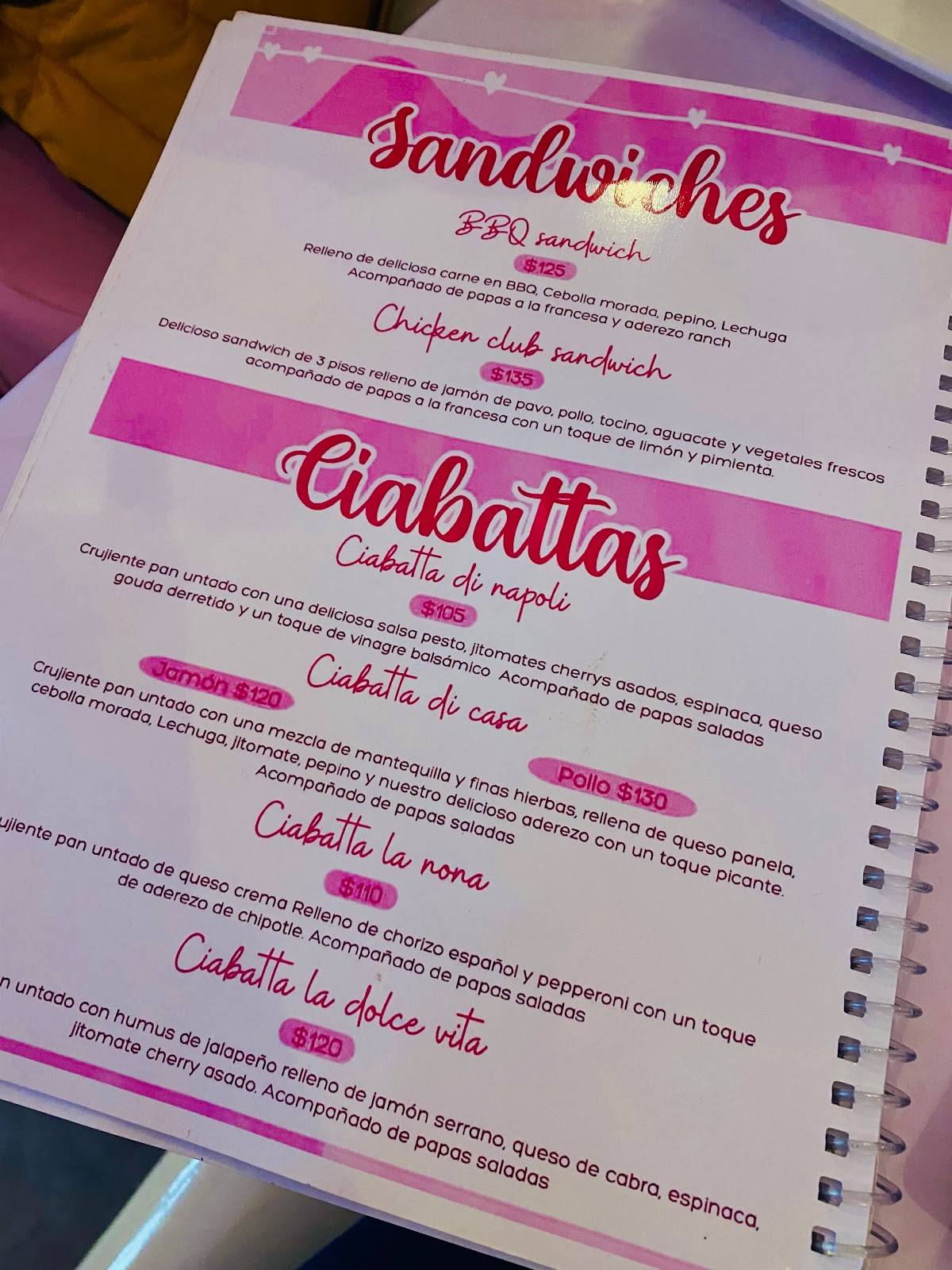 Carta del café Cha cha chá Coffee & Brunch, San Luis Potosi, Simón ...
