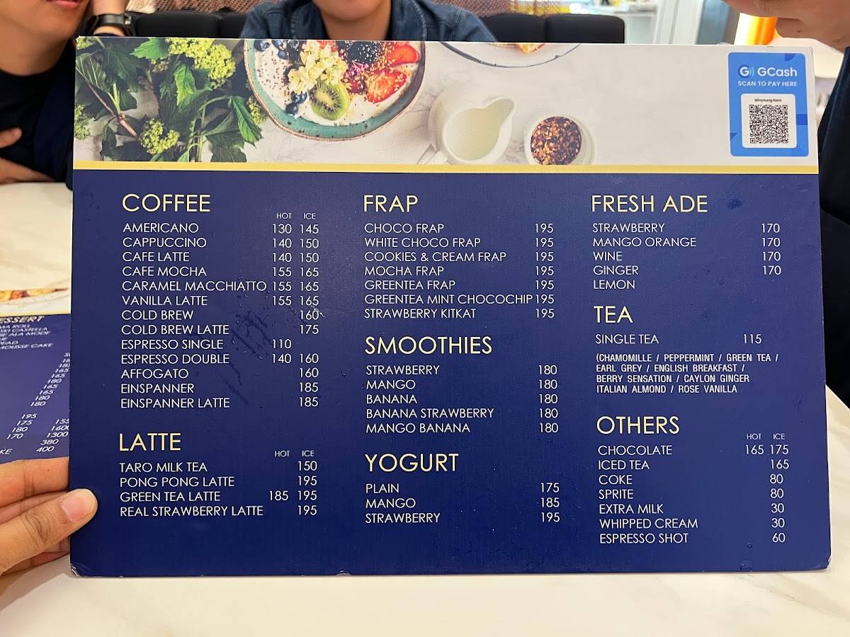 Menu at Elim Central cafe, Cebu City