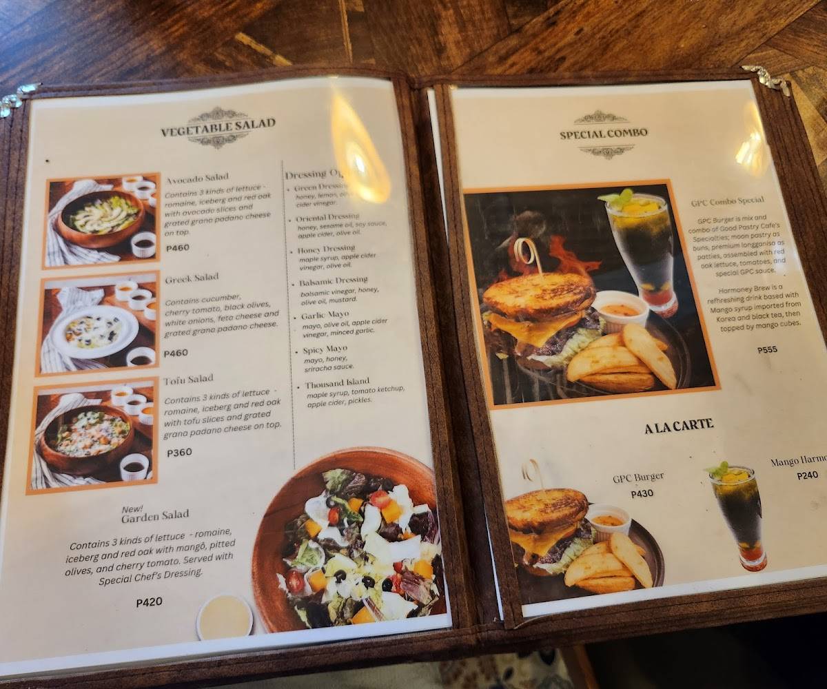 Menu at Good Pastry Cafe, San Juan
