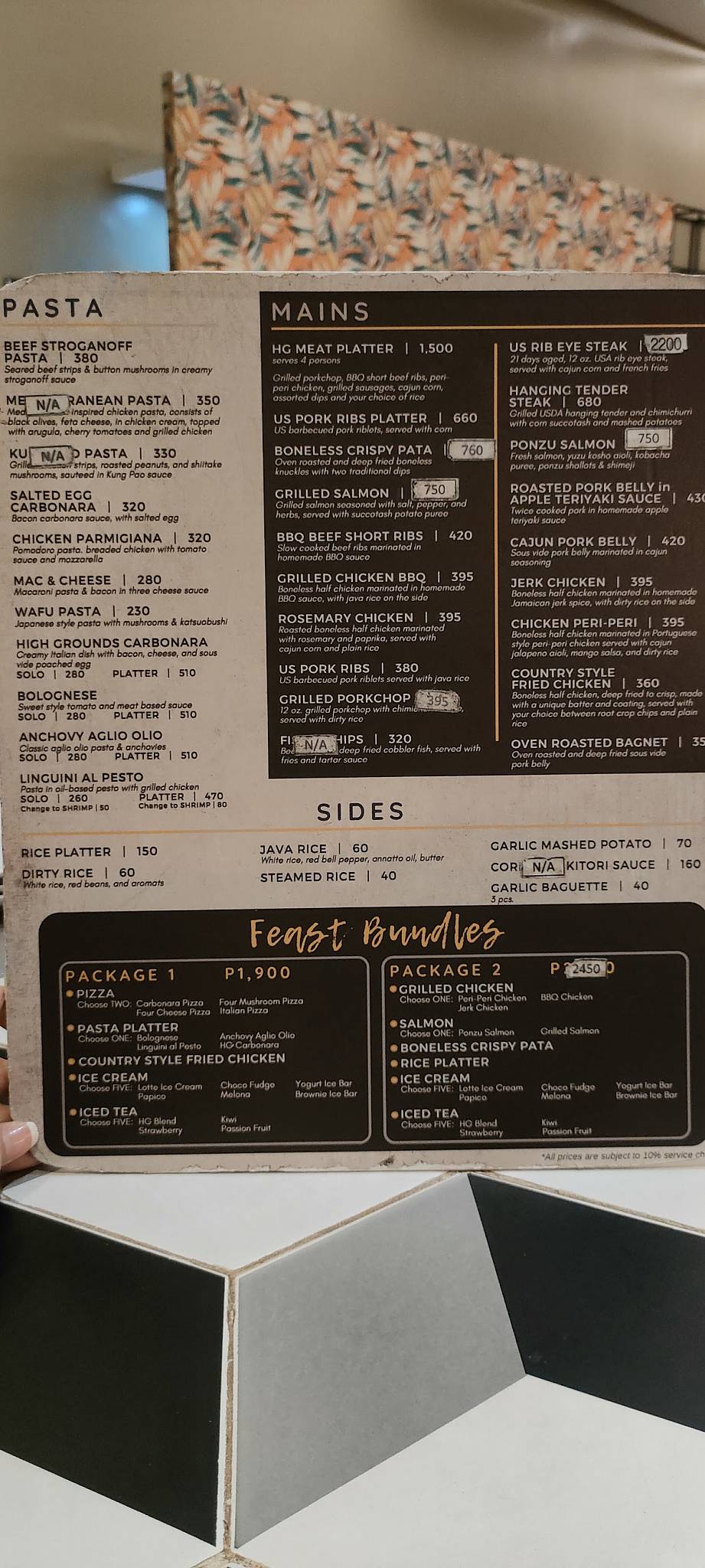 Menu at High Grounds Café cafe, Quezon City