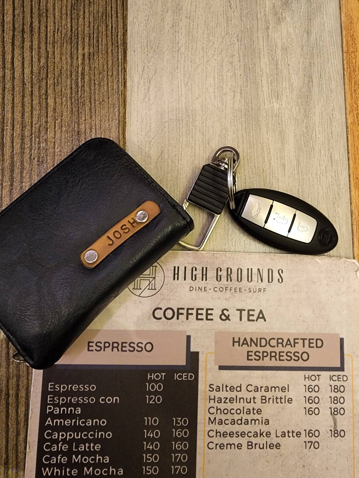 Menu at High Grounds Café cafe, Quezon City