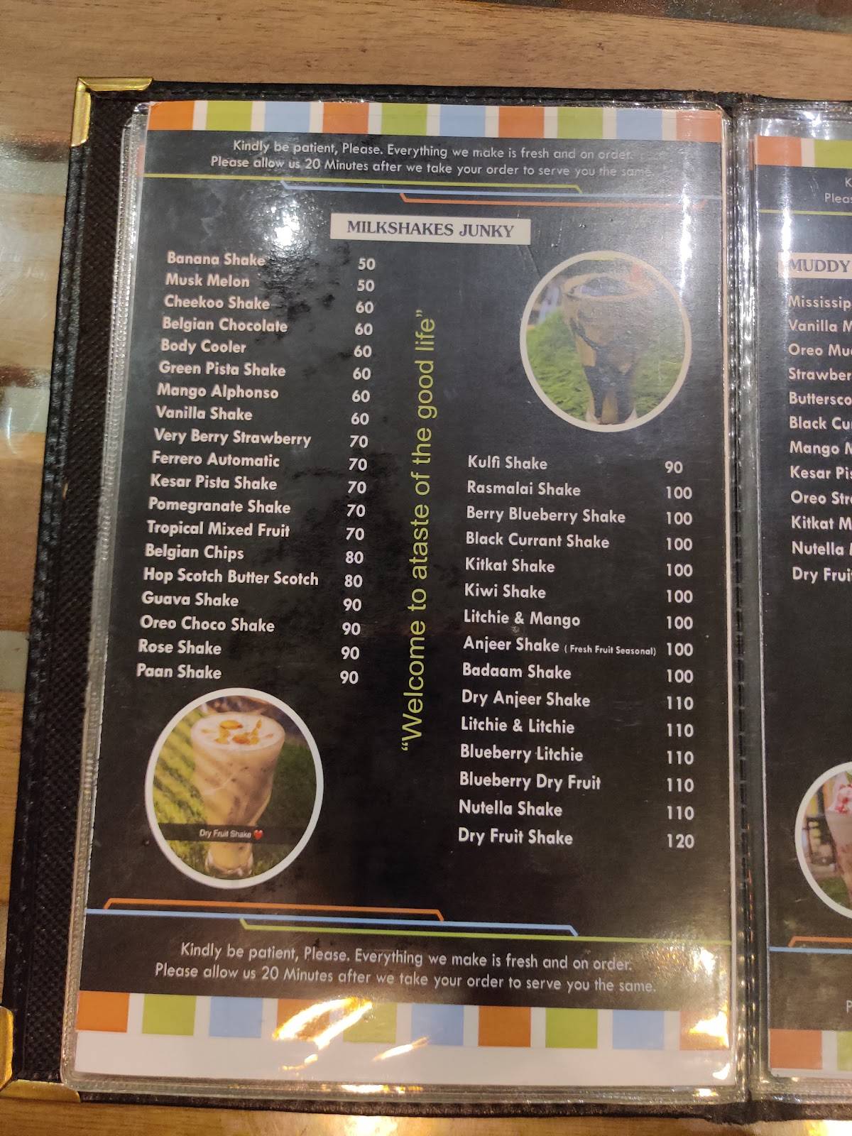 Menu at Cafe Juice Junky, Bidar