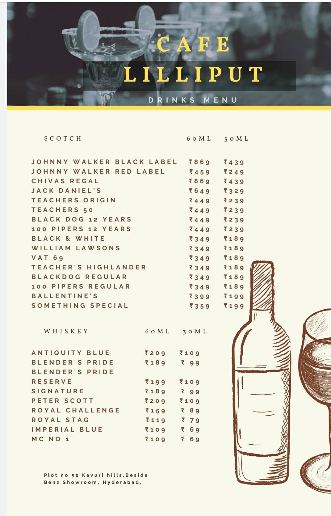 Menu at Cafe Lilliput Kitchen & Restro Bar, Hyderabad