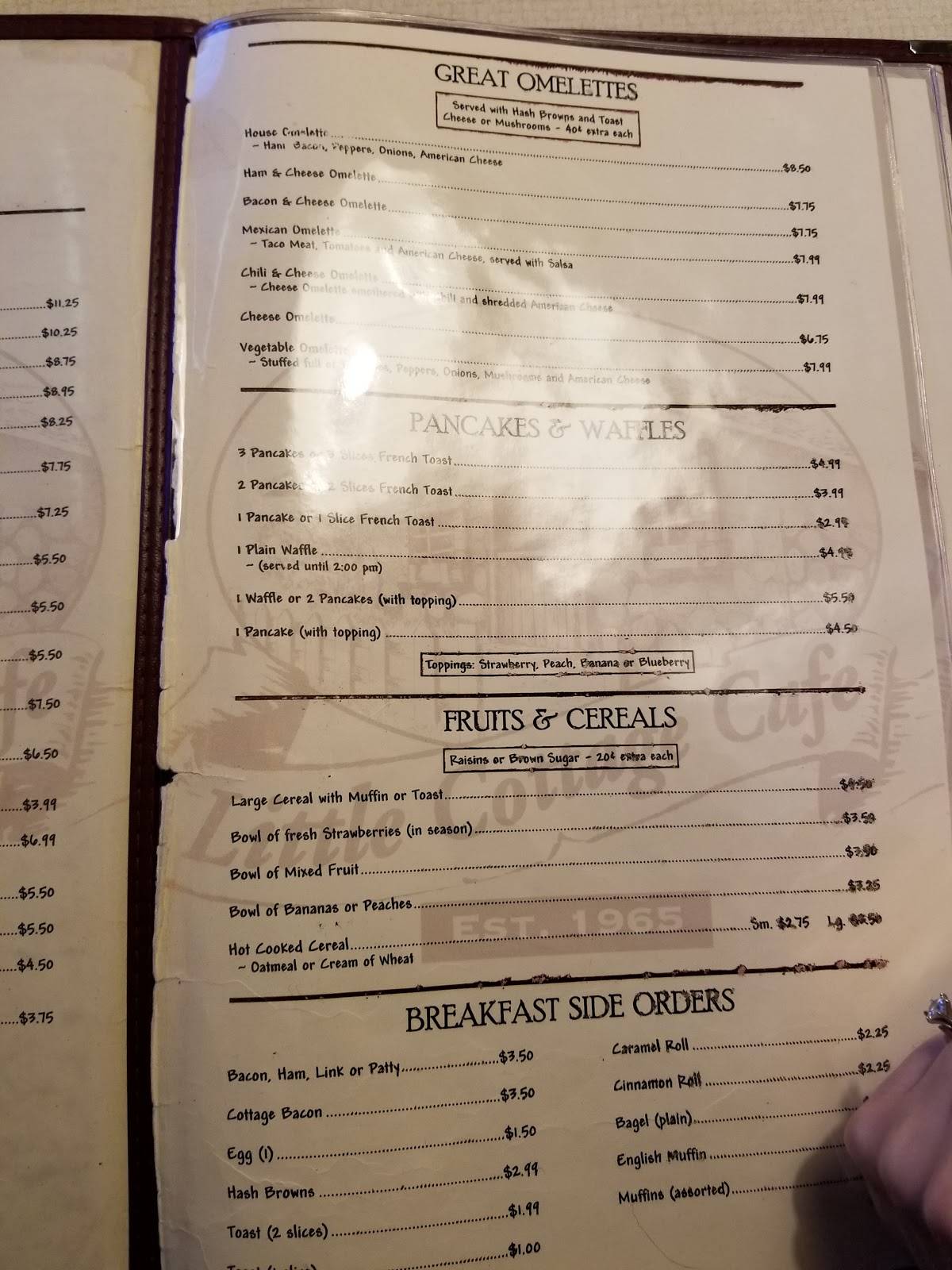 Menu at Little Cottage Café cafe, Bismarck