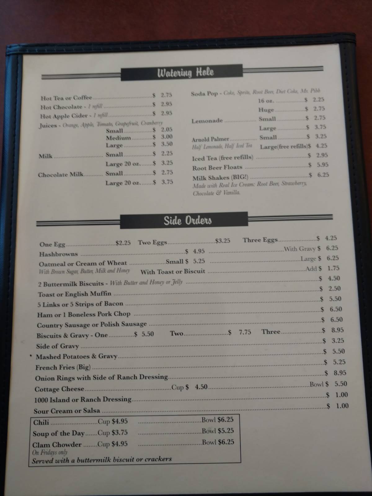 Menu at McCrae's Country Cafe, Gresham