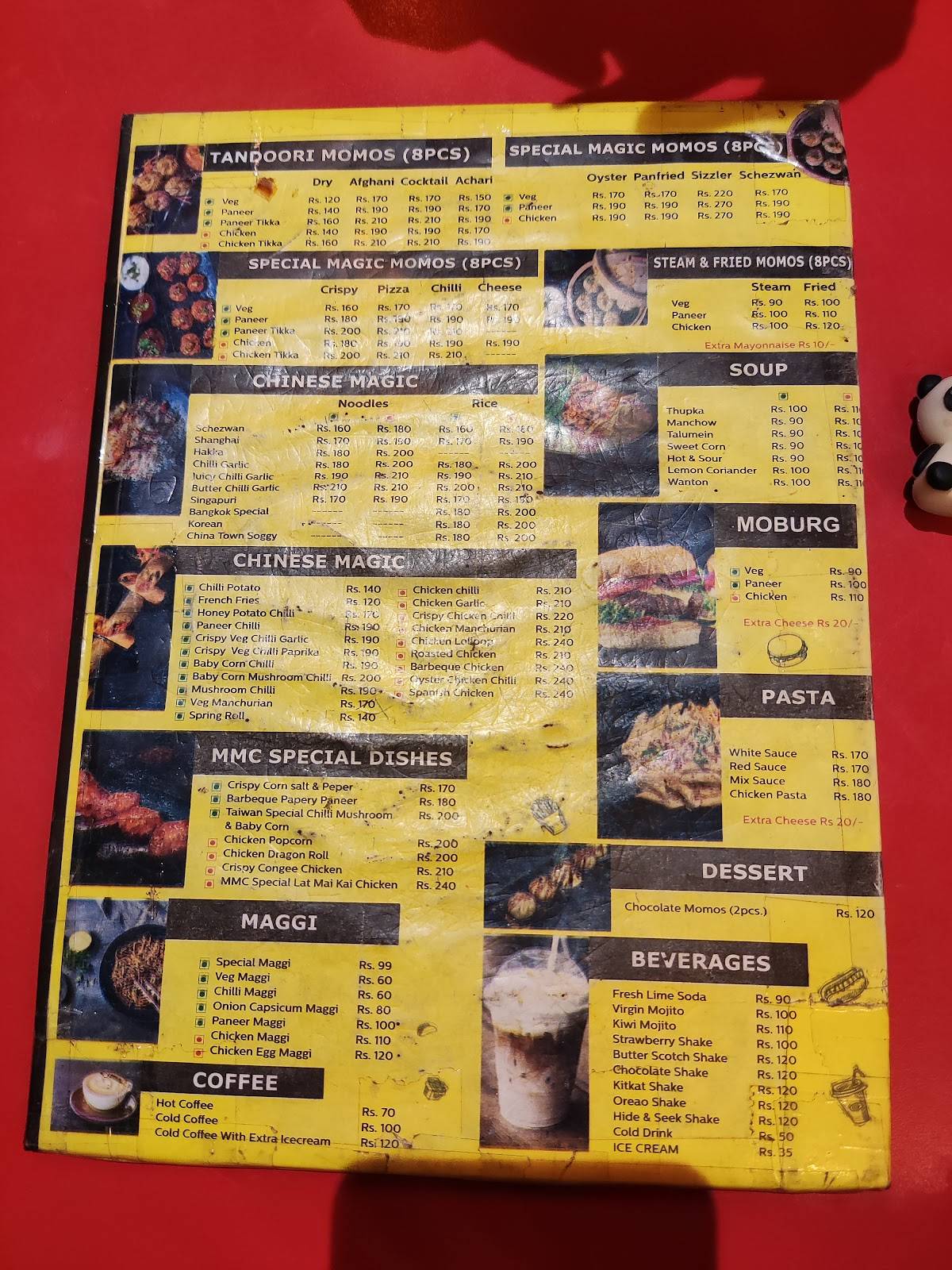 Menu at Momo Magic Cafe,Ashok Rajpath, Patna