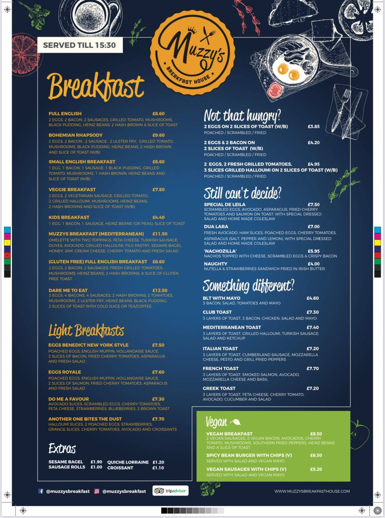 Menu at Muzzys Breakfast House cafe, Birkenhead