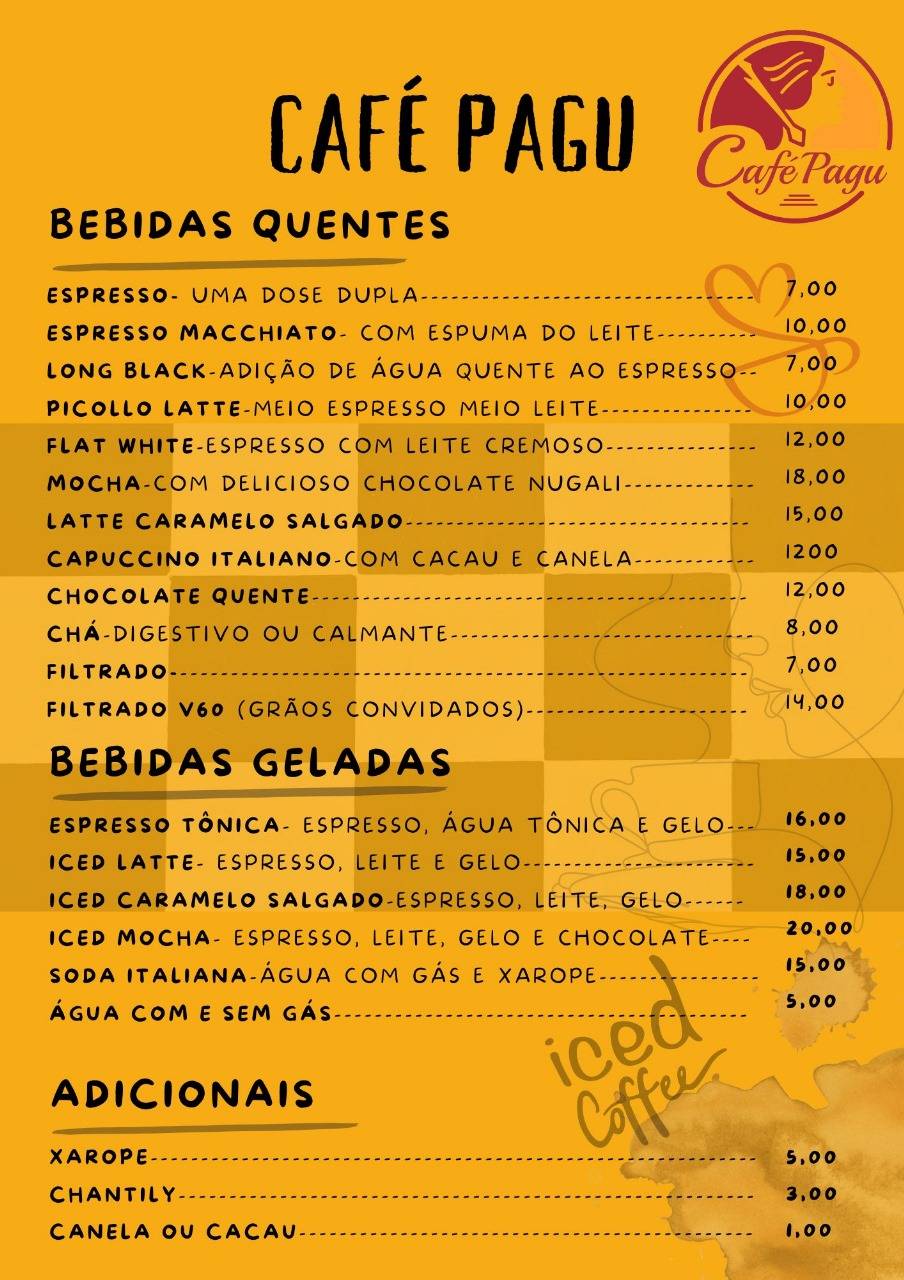 Menu em Café Pagu, Florianópolis