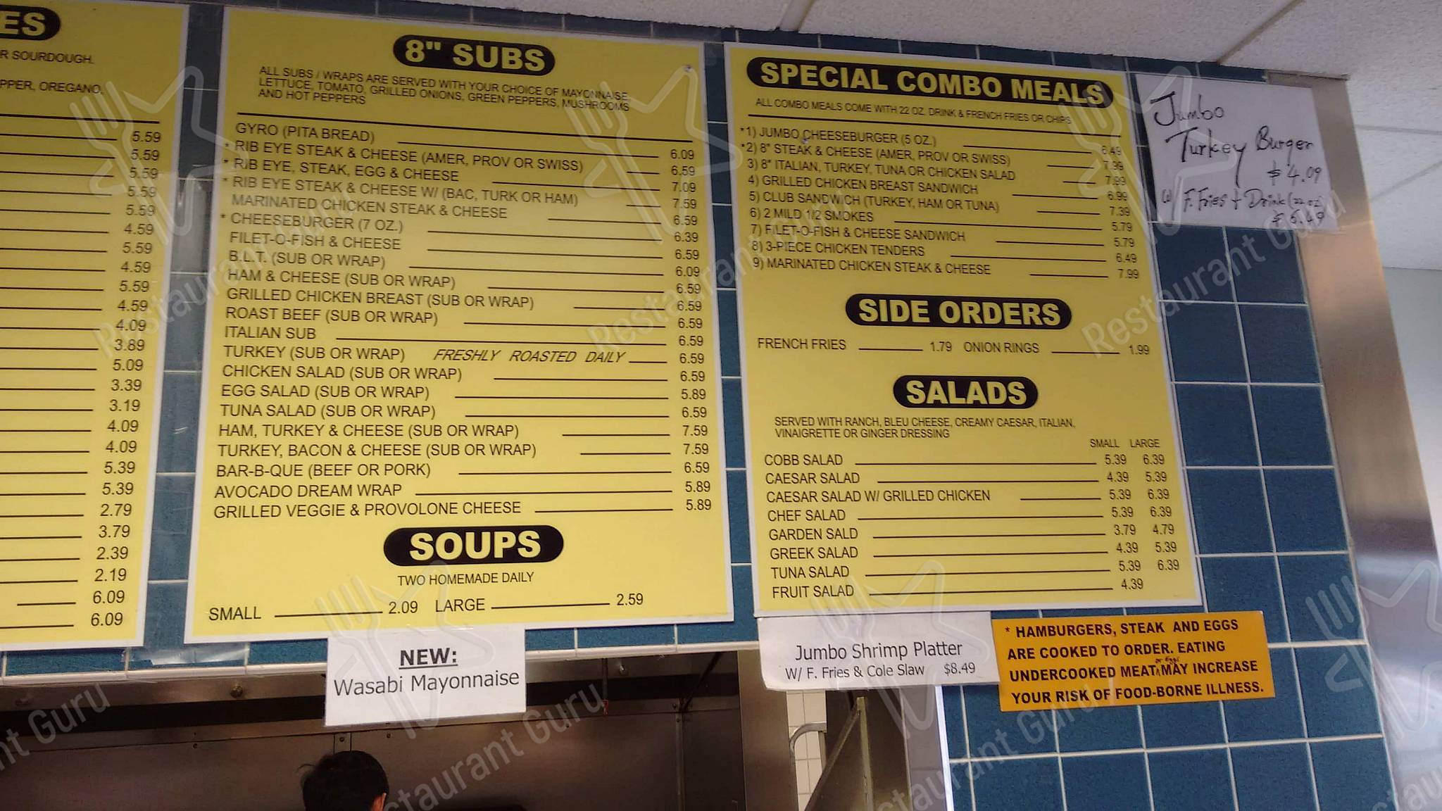 Menu at Cafe Right Angle, Fairfax
