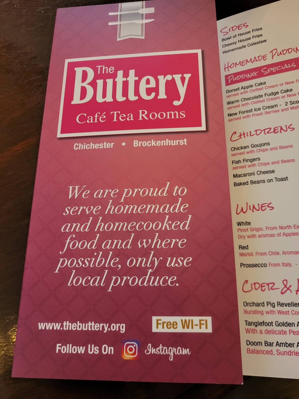 Menu at The Buttery At The Crypt Cafe/ Tearoom, Chichester