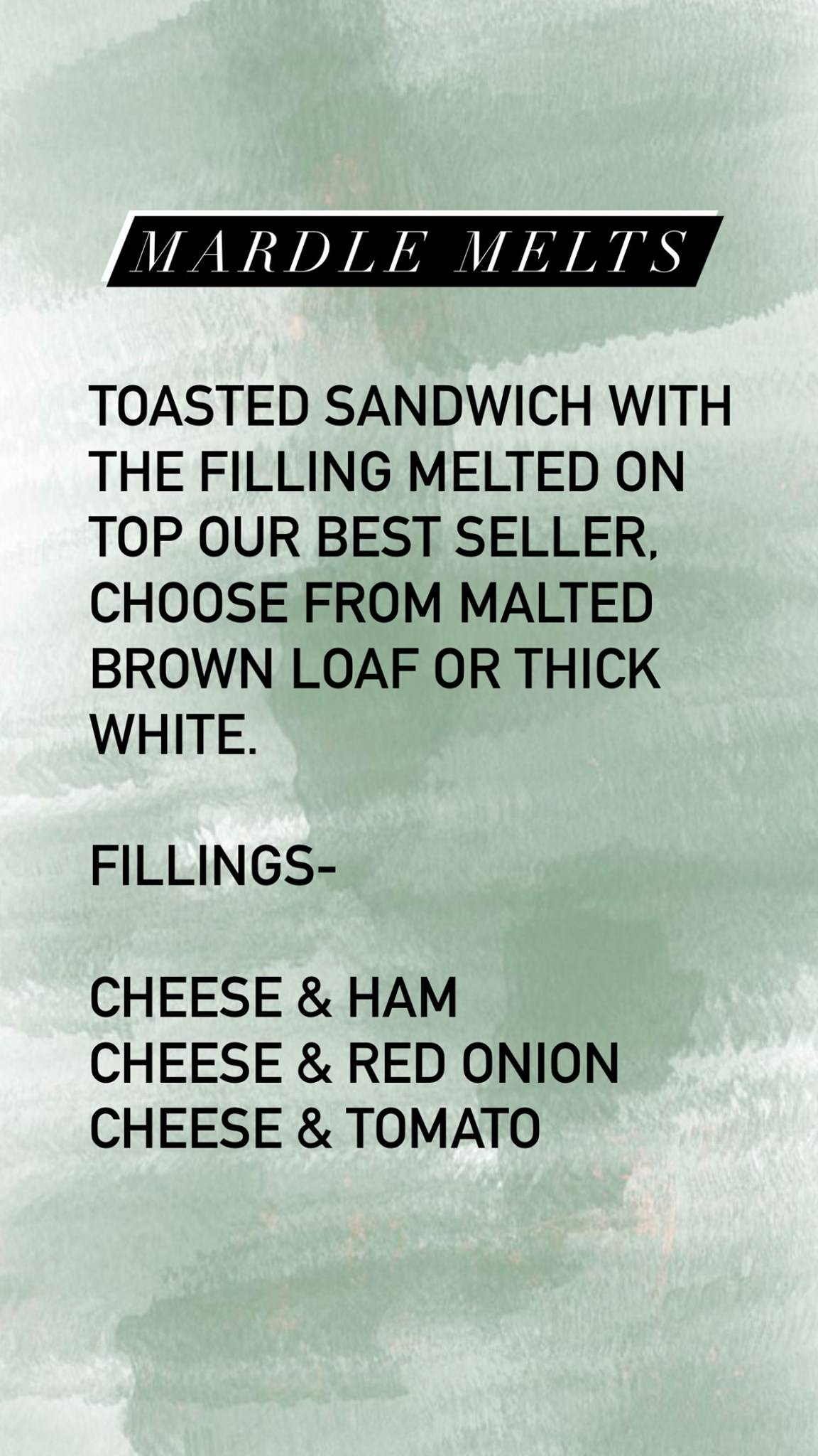 Menu at The Mardle Cafe, Lound