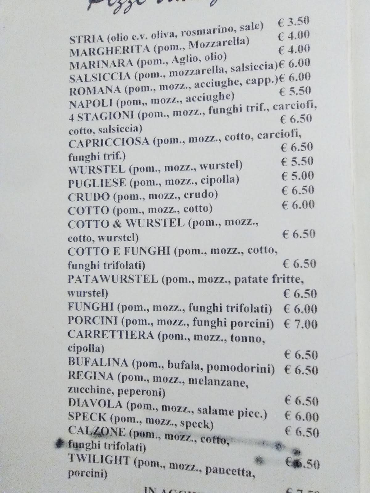 Menu at Twilight Cafè pub & bar, Lama Mocogno, Via P. Giardini