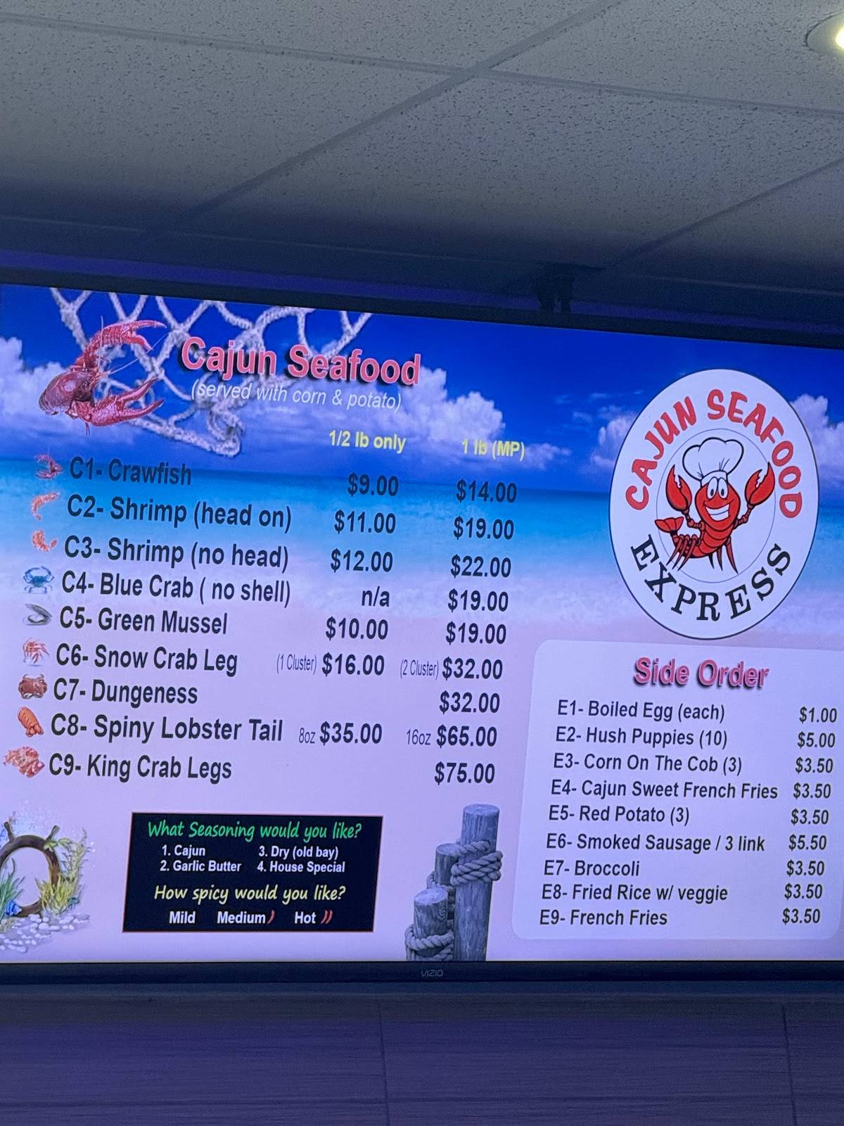 Menu at Cajun Seafood Express restaurant, Tifton