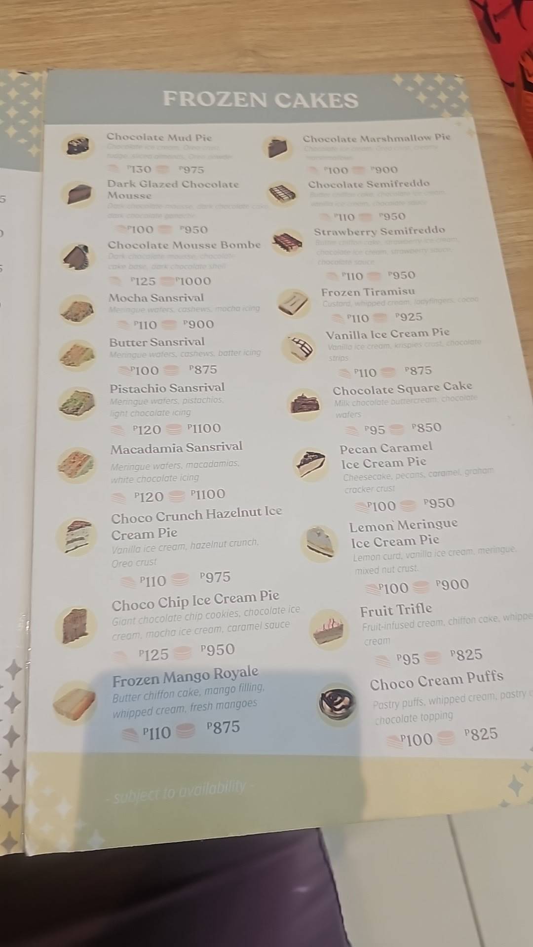 Menu at Calea Pastries & Coffee desserts, Bacolod, Balay Quince