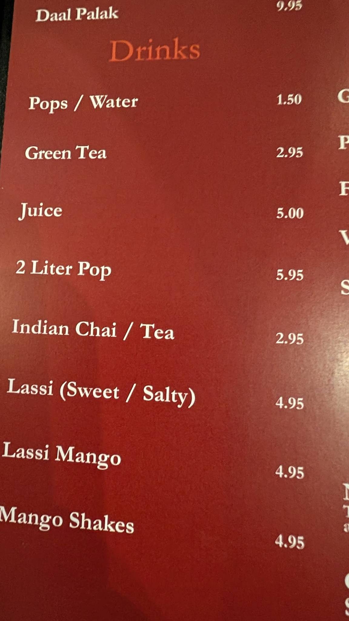 Menu at Fahad Restaurant & Banquet Hall, Calgary