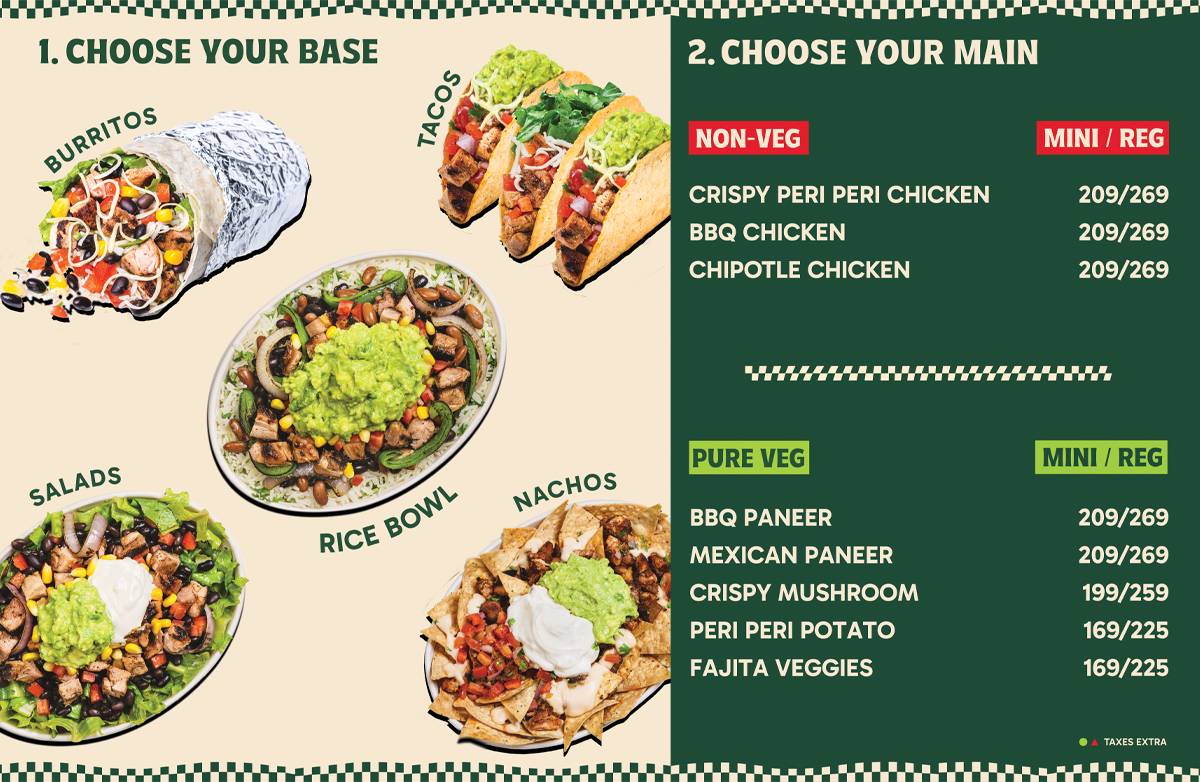 Menu at California Burrito Mexican Kitchen @ Bagmane CV Raman Nagar ...