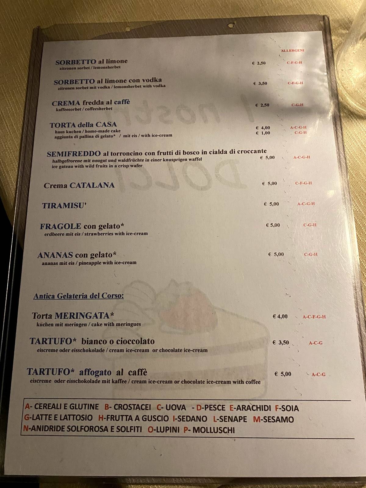 Menu da Cantinone pub & bar, Salò