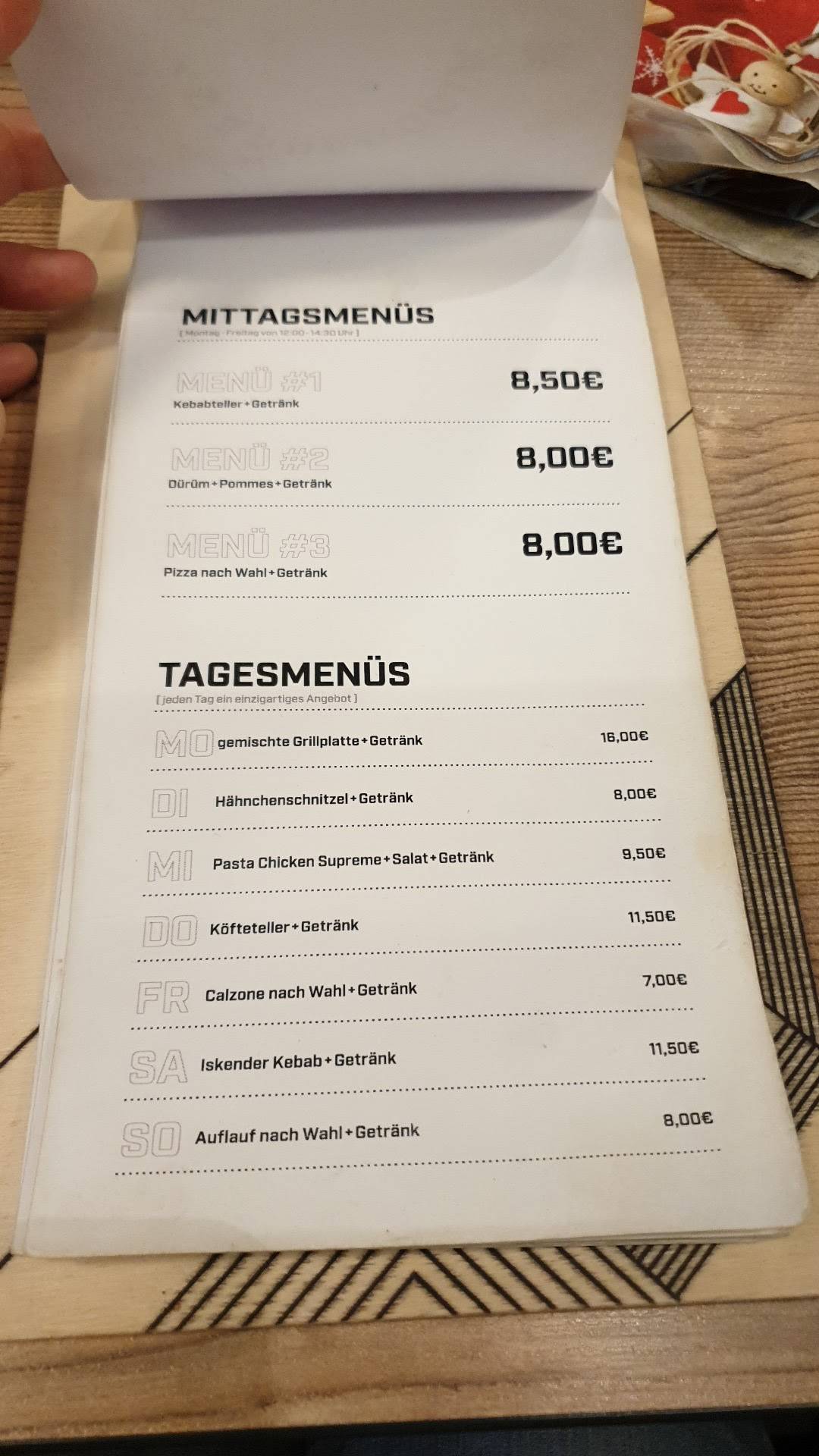 Cappadocia Kebab Haus Menu