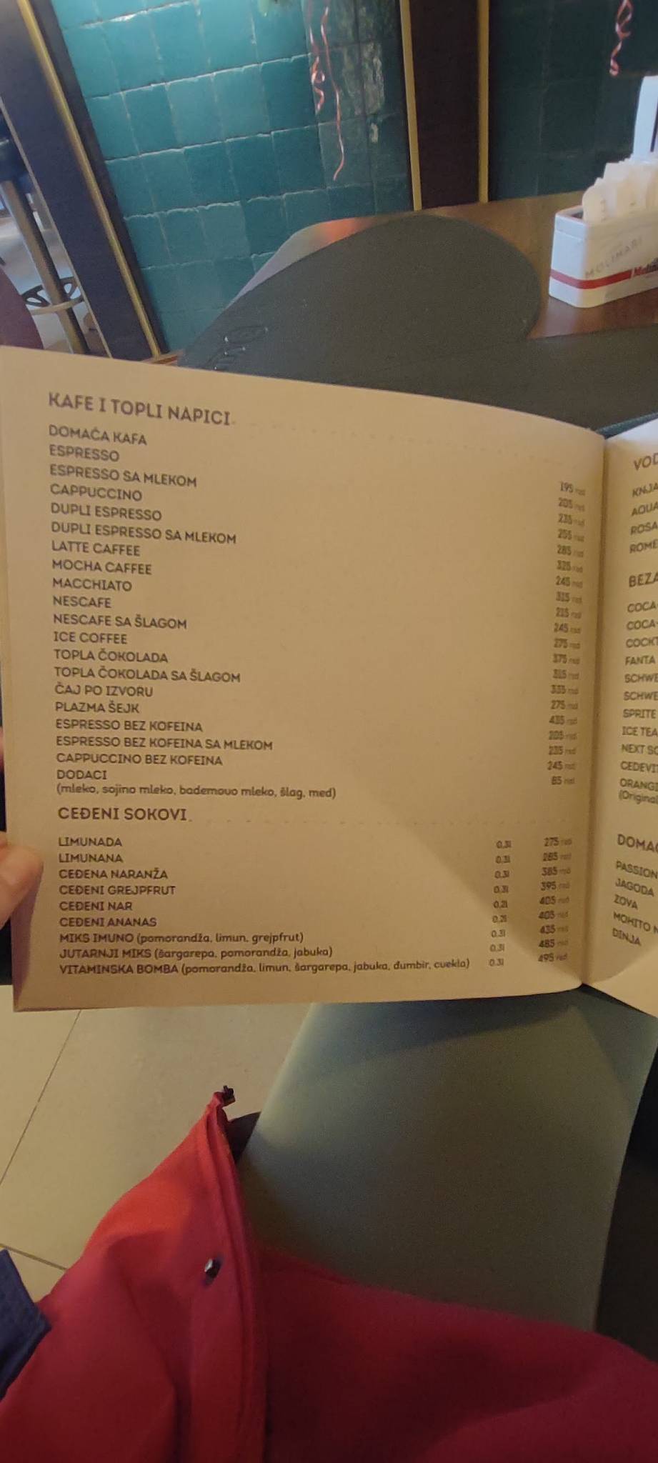 Carta de Capri Gastro Bar & Pizzeria, Surčin