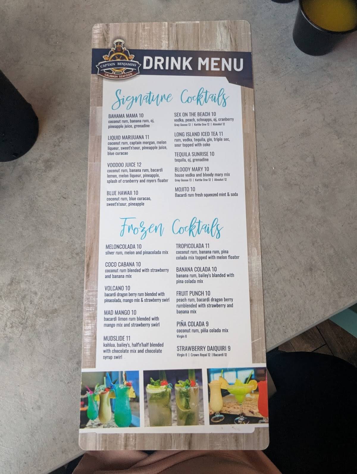 Menu at Captain Benjamin's Calabash Seafood Buffet restaurant, Myrtle ...