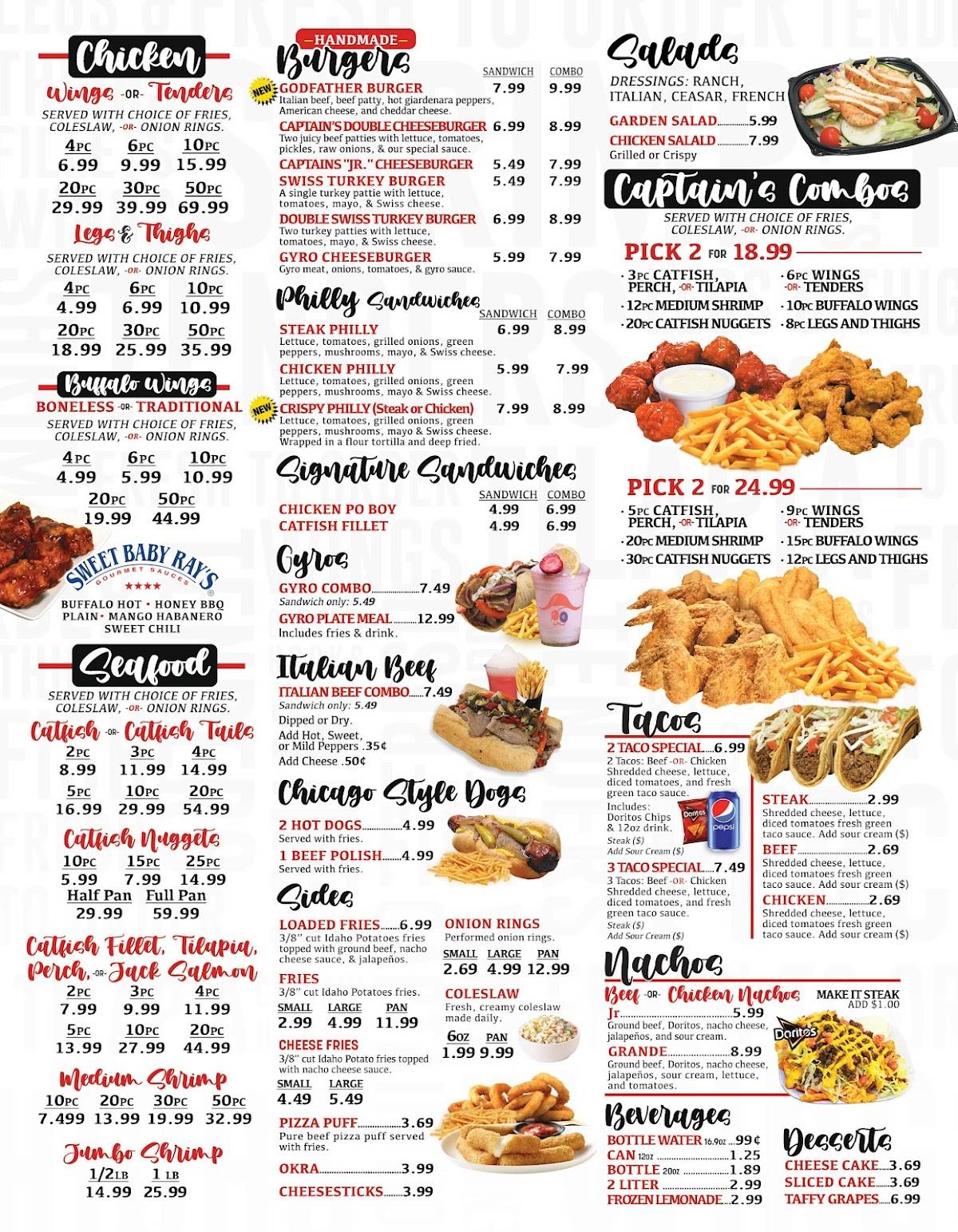 Captain hooks menu store