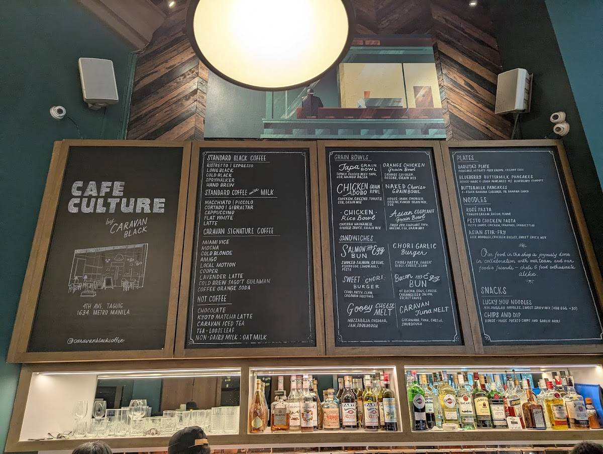 Menu at Caravan Black Coffee Company cafe, Taguig