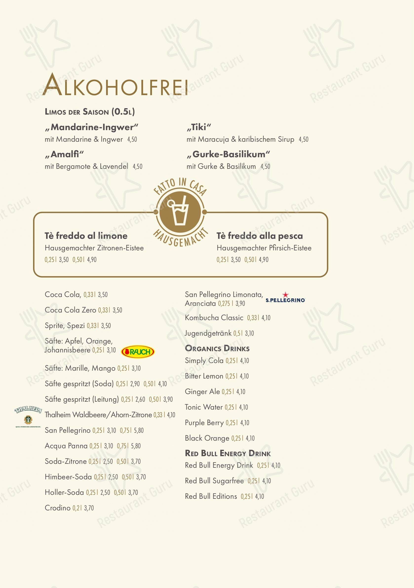 Speisekarte von Casa Cavalli restaurant, Salzburg