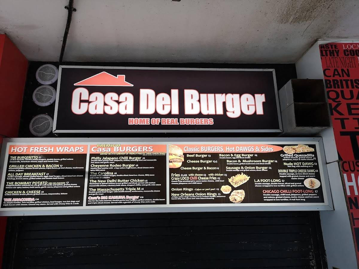 Carta del restaurante Casa Del Burger (Swindon), Swindon