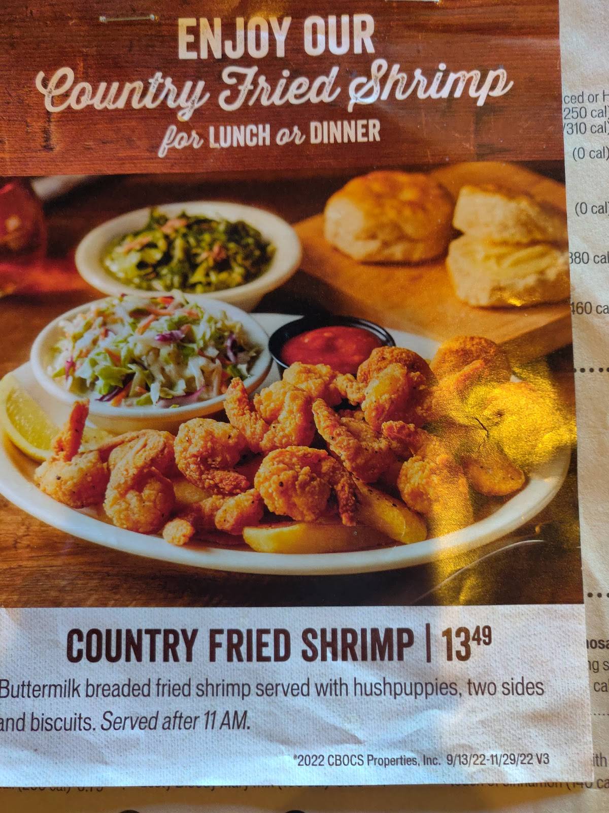Menu at Cracker Barrel Old Country Store, Casa Grande
