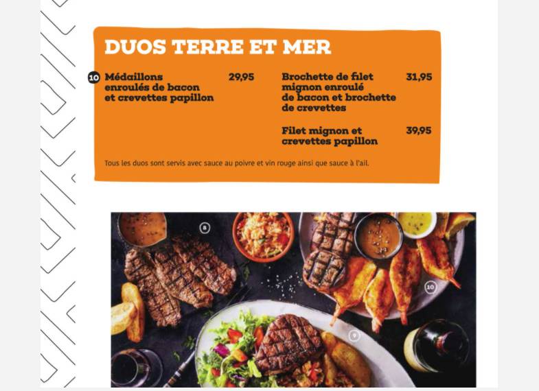 Menu au Table Grecque BBQ, Granby