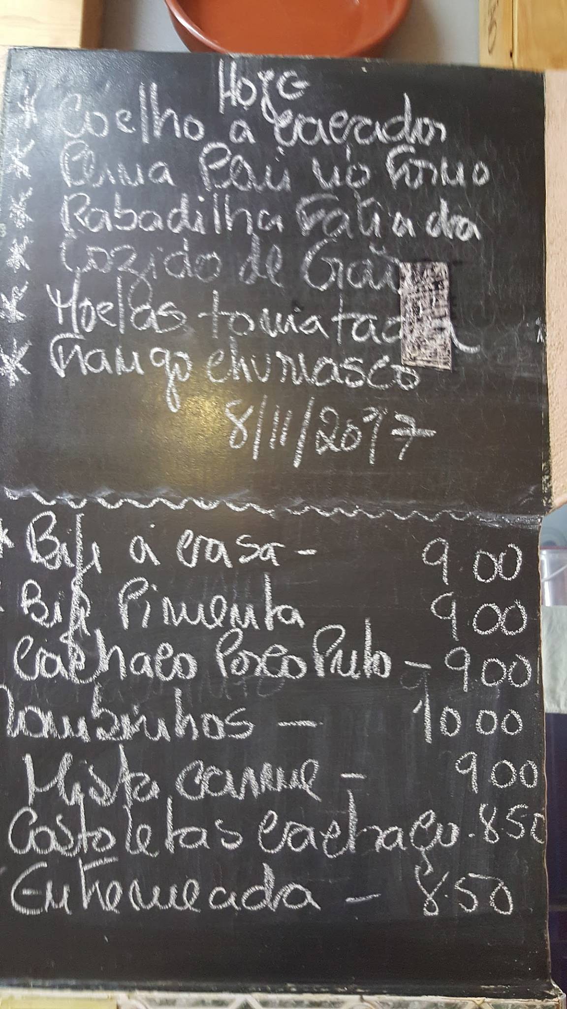 Menu at Casa de Pasto Agrícola restaurant, Faro