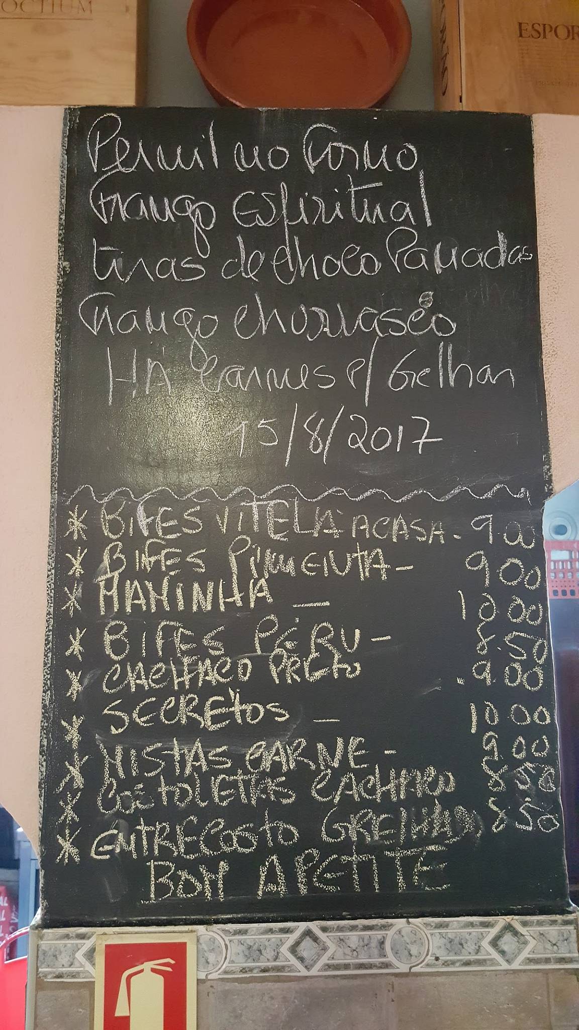 Menu at Casa de Pasto Agrícola restaurant, Faro