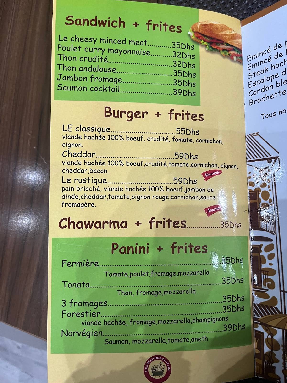 Menu au LA MAISON DU PAIN ZERKTOUNI restaurant, Casablanca, 293 Bd ...