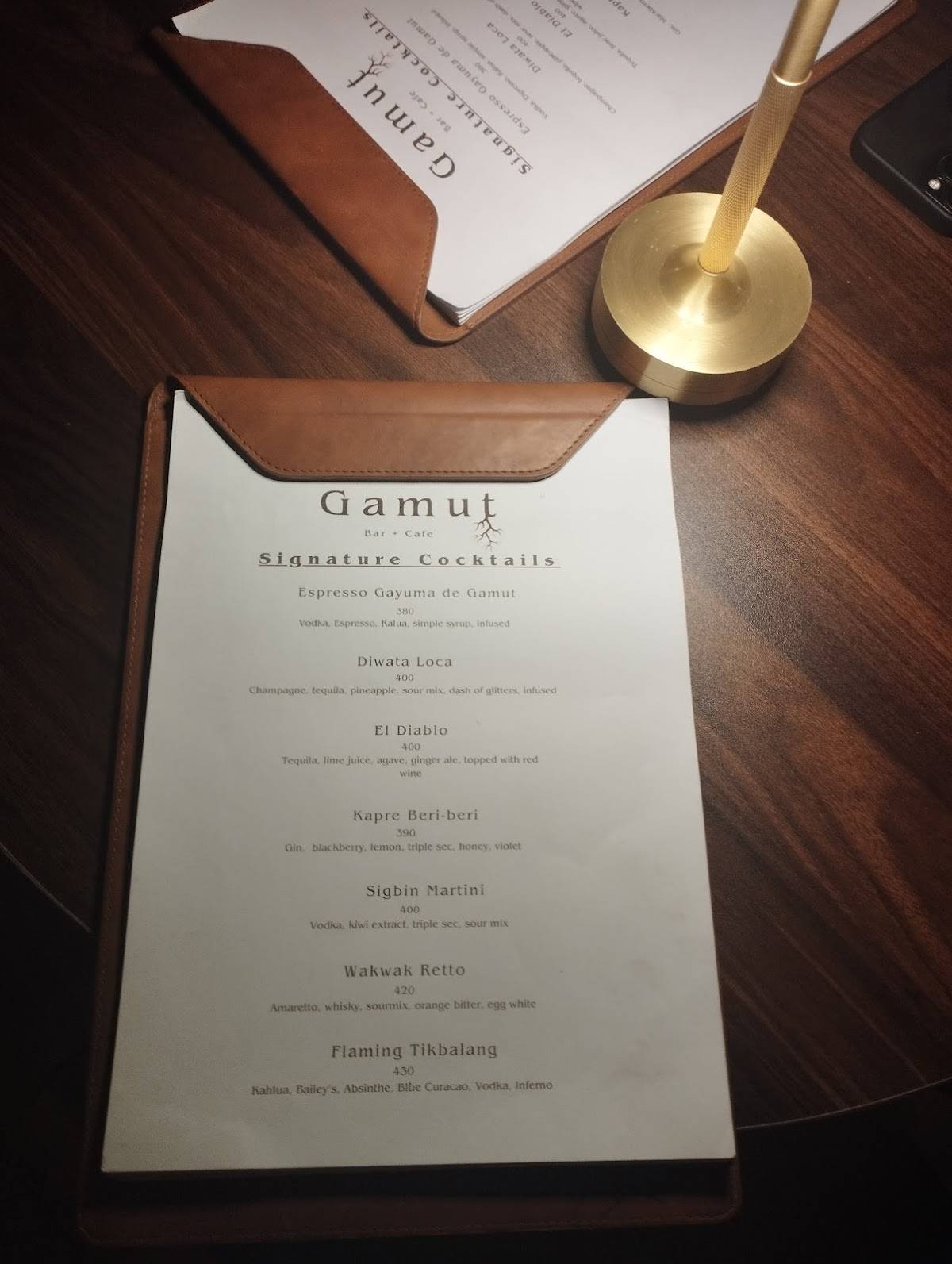 Menu at Gamut Bar + Kitchen, Cebu City