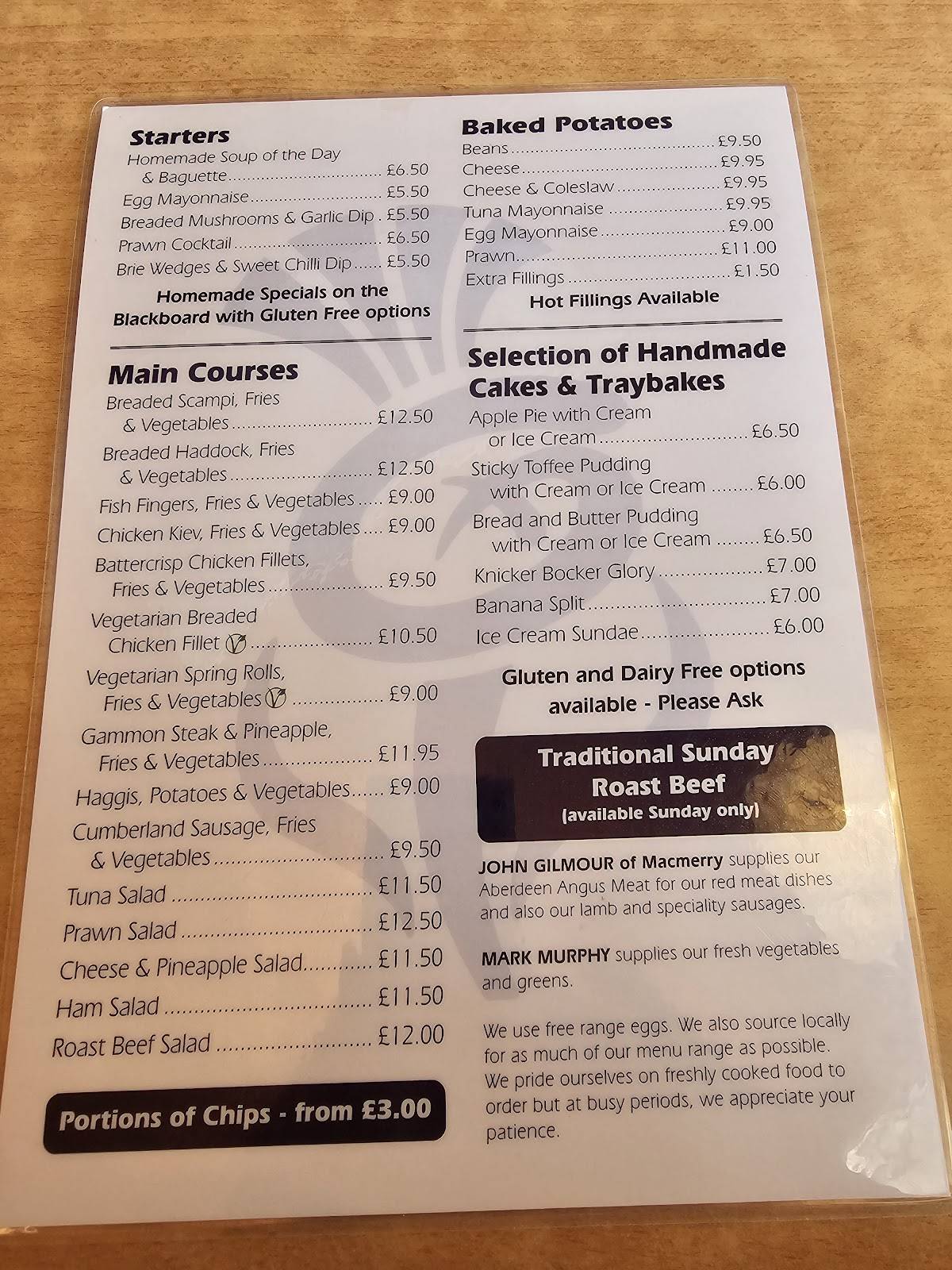 Menu at Cedar Café cafe, Grantshouse