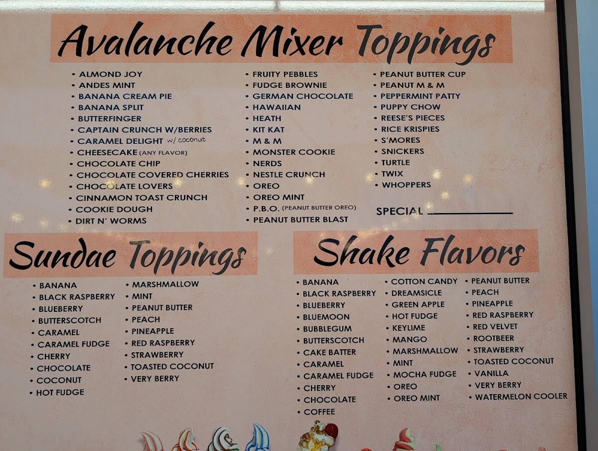 Menu at Kool Moo, Cedar Rapids
