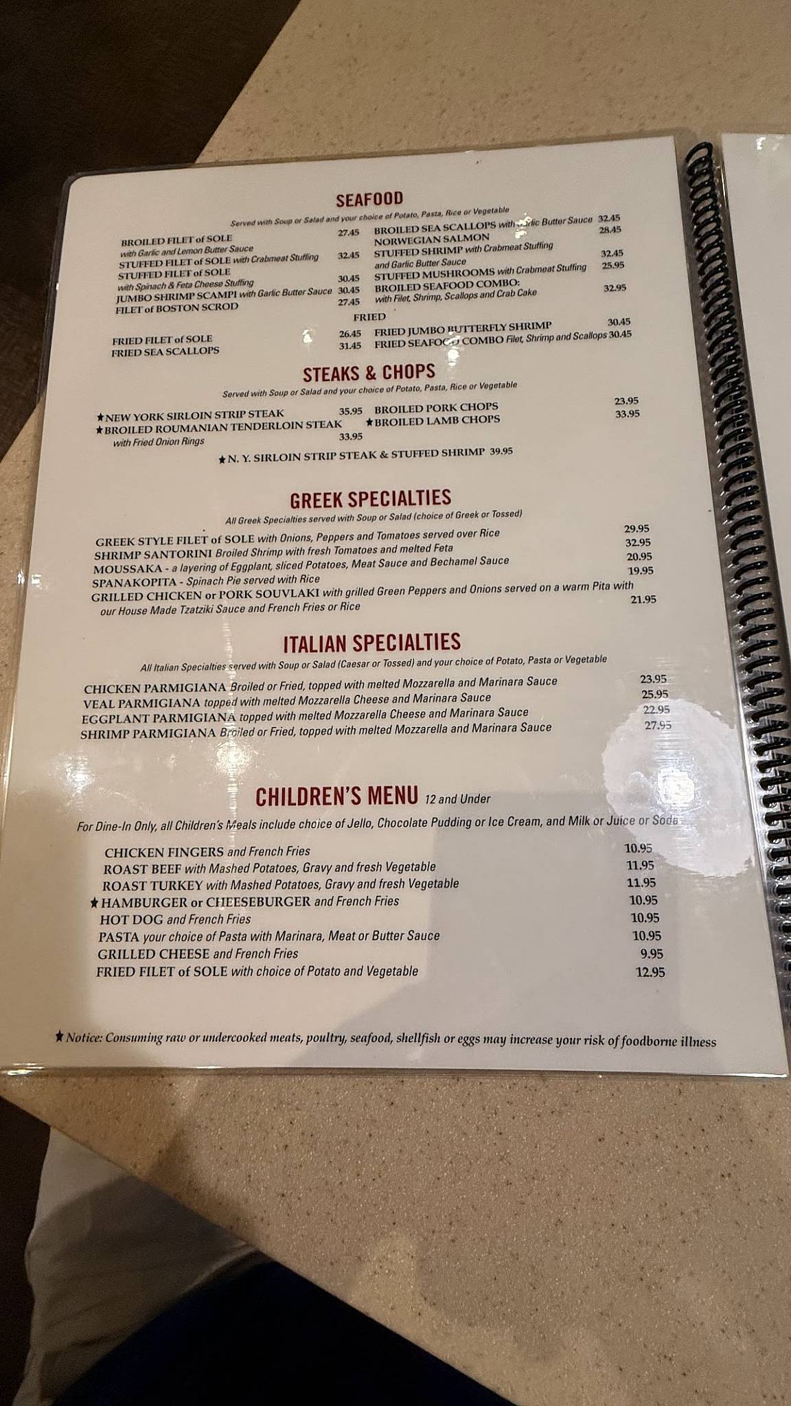 Menu at Central Diner & Grille restaurant, Pittsburgh