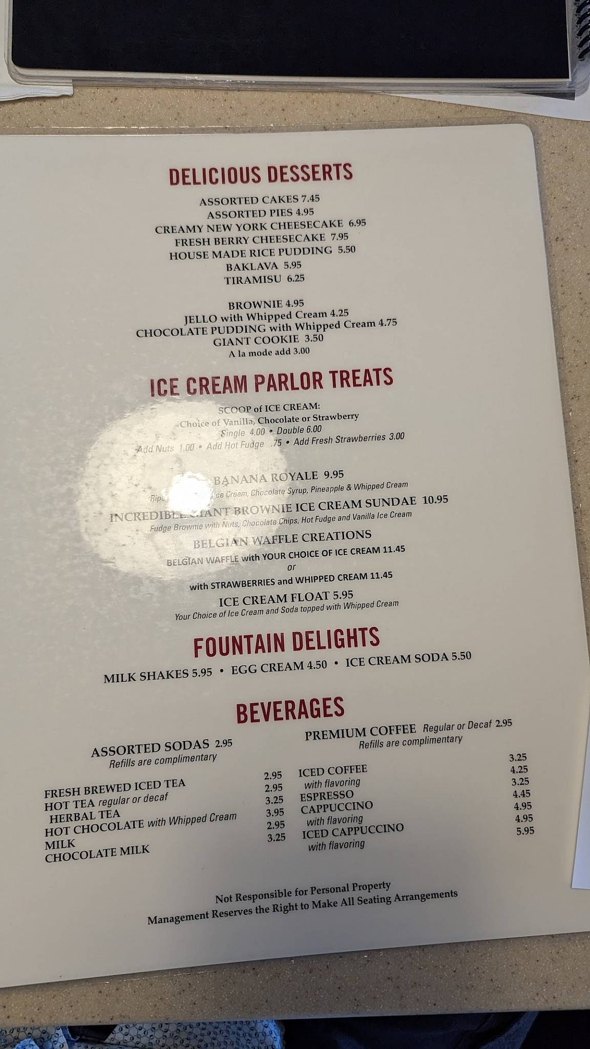 Menu at Central Diner & Grille restaurant, Pittsburgh