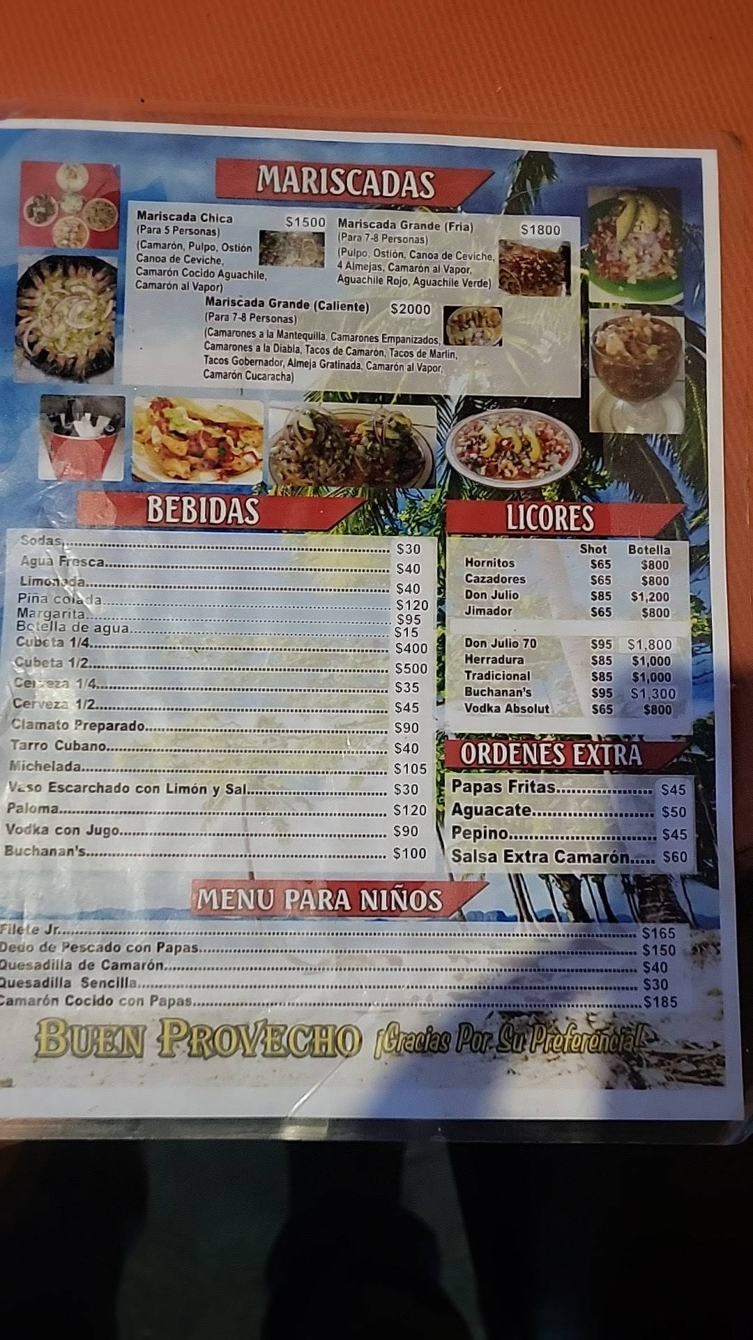 Carta del restaurante Centro Botanero El Corita, Tijuana