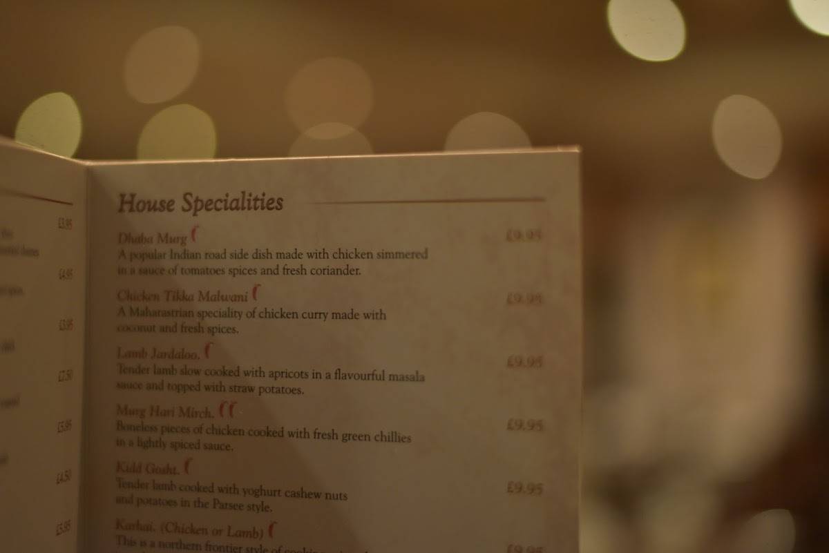 Menu at Char Mausum Indian Restaurant, Morpeth