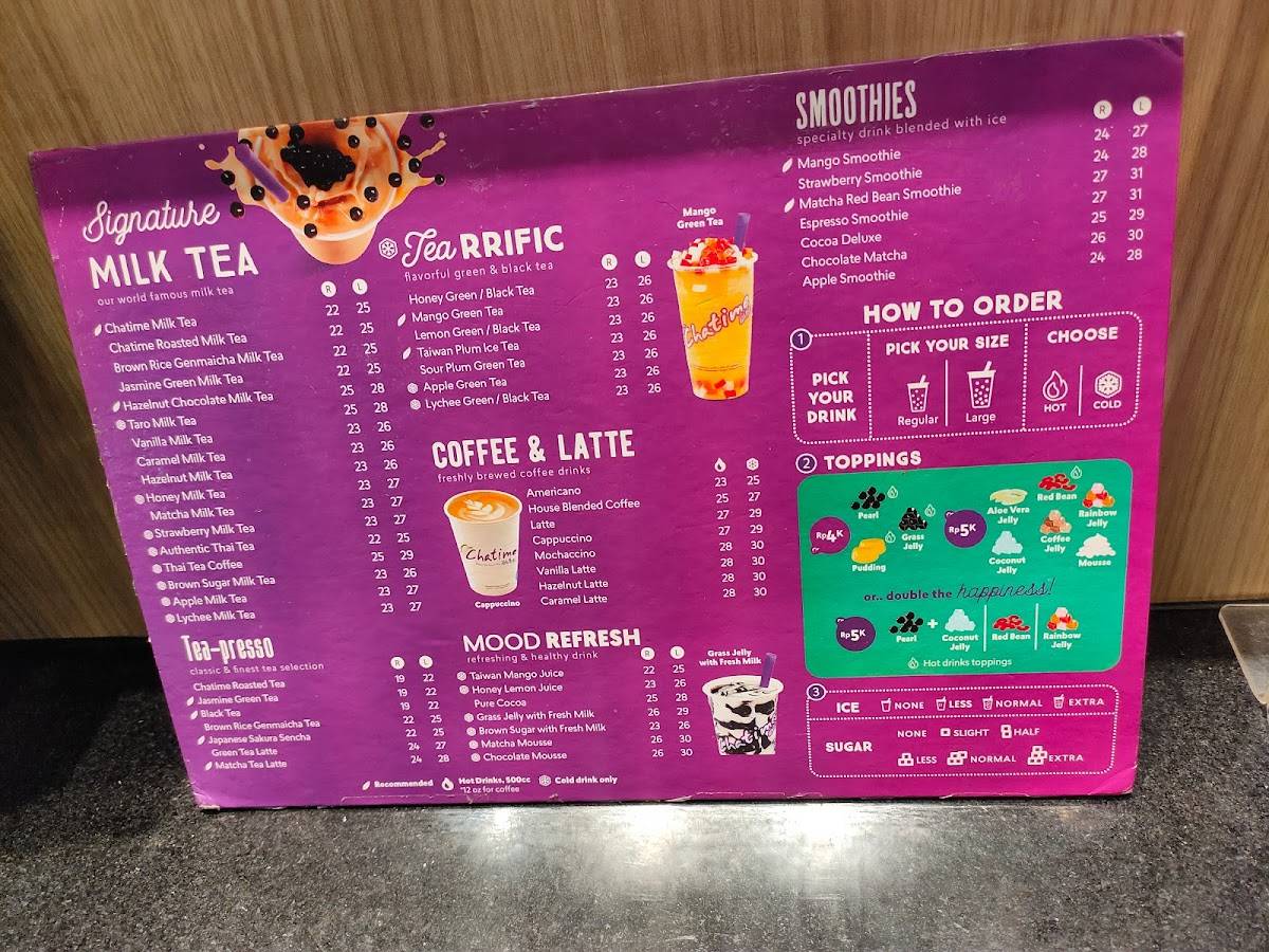 Menu at Chatime - Living Plaza Jababeka restaurant, Bekasi Regency