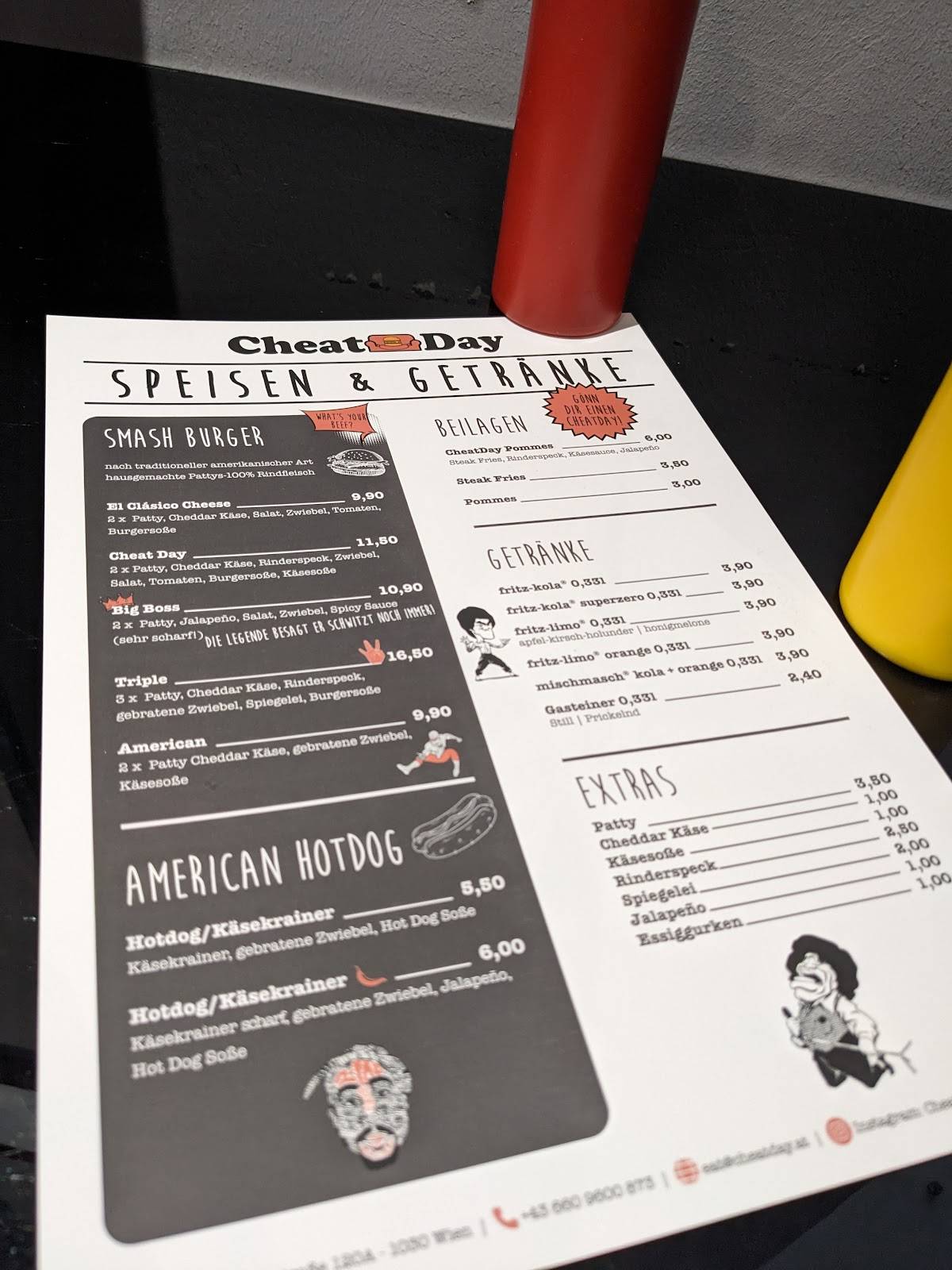 Speisekarte von Cheat Day restaurant, Wien
